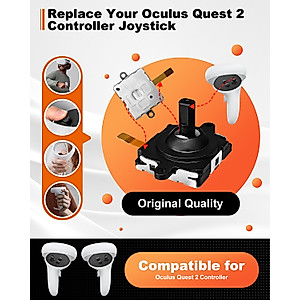 Replacement Kit for Oculus Quest 2 Controller/Meta Quest 3 Controller (13-in-1), DUXICEPIN Joysticks, Thumbstick, Screwdriver, Tweezer & Pry Tool-Ultimate Meta Quest 3 Controller Accessories (Black-13-in-1)