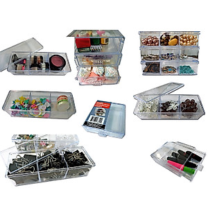 Organizer and Storage With Lid For Makeup, Toiletries, Jewelry, Tea Bags, Crafts and Scrapbook Supplies