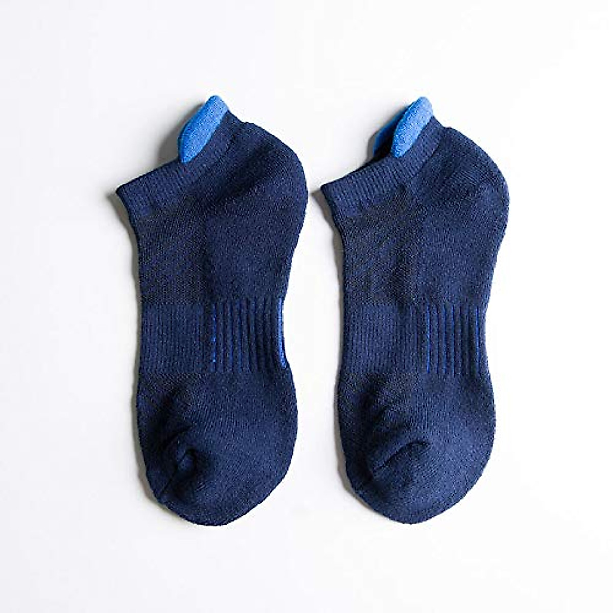 B&Q Mens 7 Packs Low Cut Ankle Performance Cotton Athletic Running Cushion Socks (Blue x 7, size 6-12)