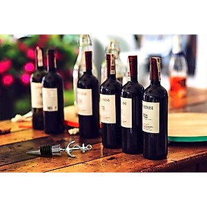 FASHIONCRAFT 1960 Nautical Wine Bottle Stopper, Silver Ocean Bottle Décor, Wine Stoppers Wedding Favors