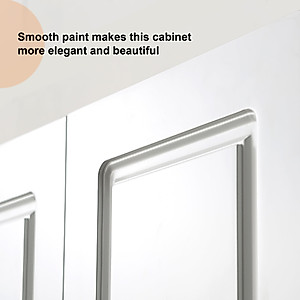 VANIRROR White Storage Cabinets, Bathroom Wall Cabinet Laundry Room Cupboard Over Toilet Space Storage Cabinet, Medicine Cabinet for Bathroom Kitchen with 2 Door and Adjustable Shelf