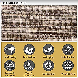 3 in 1 Outdoor Glider Chairs with Table, 1.65" Umbrella Hole Mesh Fabric Patio Loveseat Double Glider Rocker Chair and Center Tempered Glass Table for Garden, Poolside, Balcony