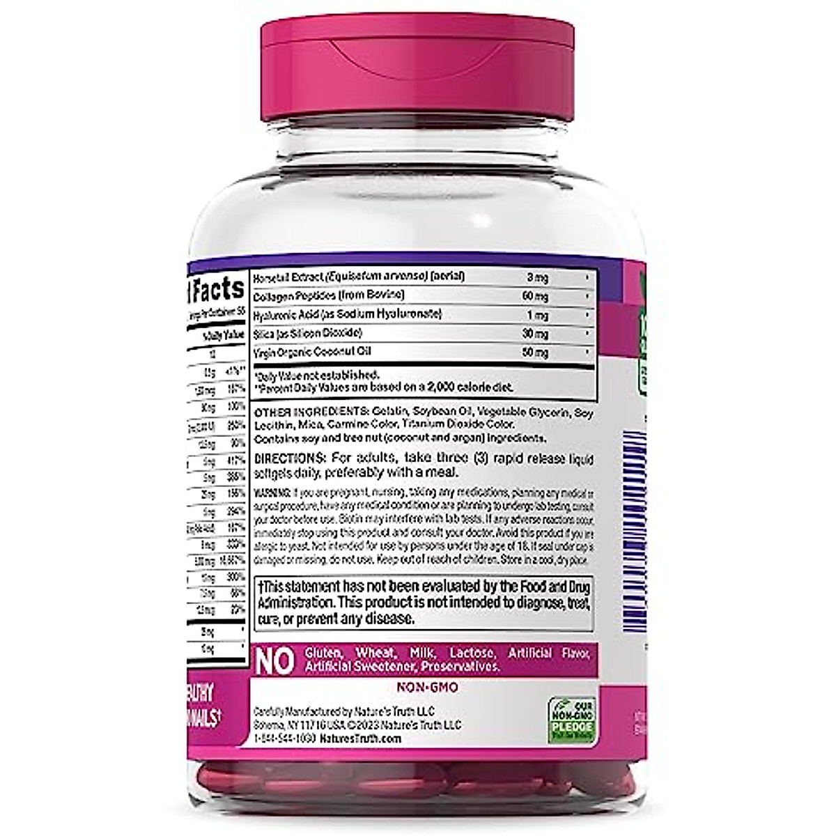 Hair, Skin & Nails Vitamin | 5000mcg Biotin | 165 Softgels | with Collagen | Non-GMO & Gluten Free Supplement | by Nature's Truth