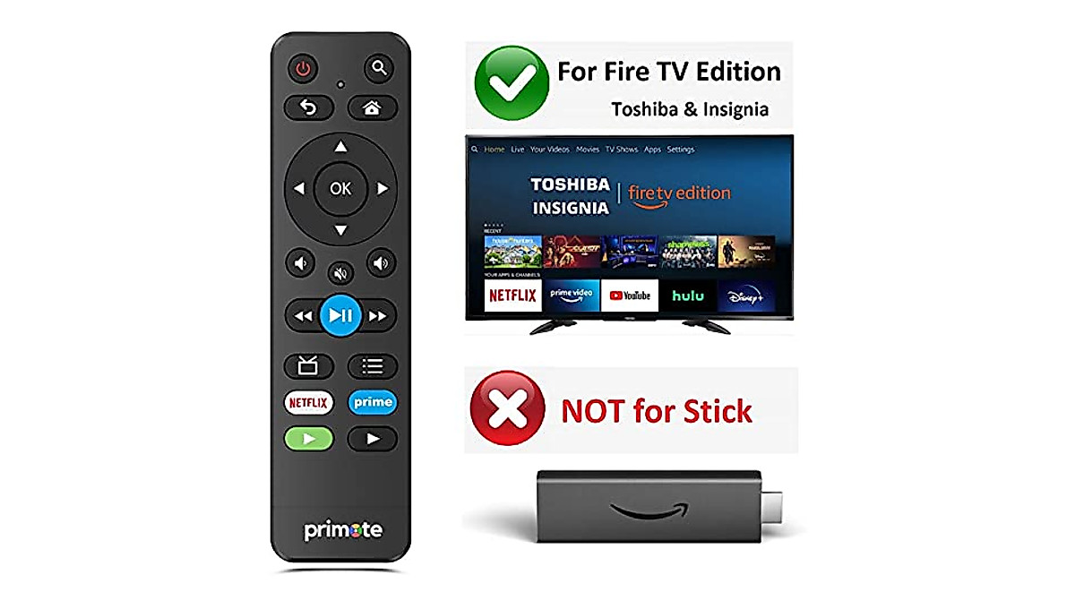 Primote IR Remote for Fire/Smart TV - 21-Button Control & Soundbar ...