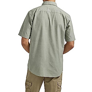 Wrangler Authentics mens Short Sleeve Classic Woven Shirt, Sea Spray Chambray, Medium US