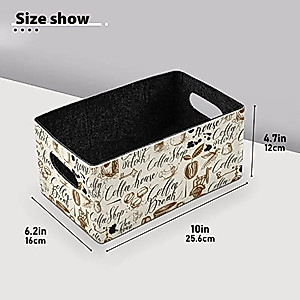 Coffee Storage Basket Felt Storage Bin Collapsible Felt Storage Cloth Baskets Containers Organizer for Clothes Towels Magazine