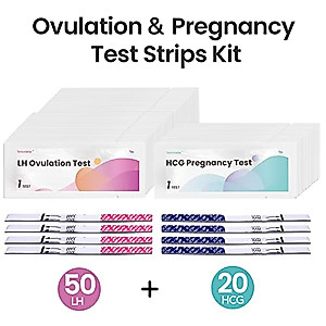 Femometer 50 Ovulation Test Strips and 20 Pregnancy Test Strips, Over 99% Accurate & Easy to Use