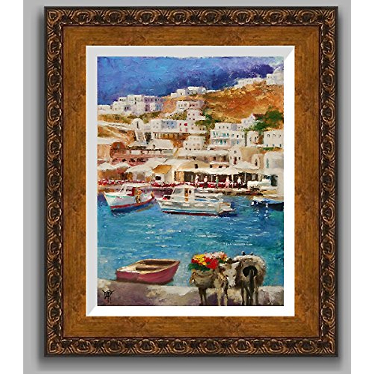 (SOLD) Summer in Greece - Greek Islands in the Mediterranean by internationally renown painter Yary Dluhos.