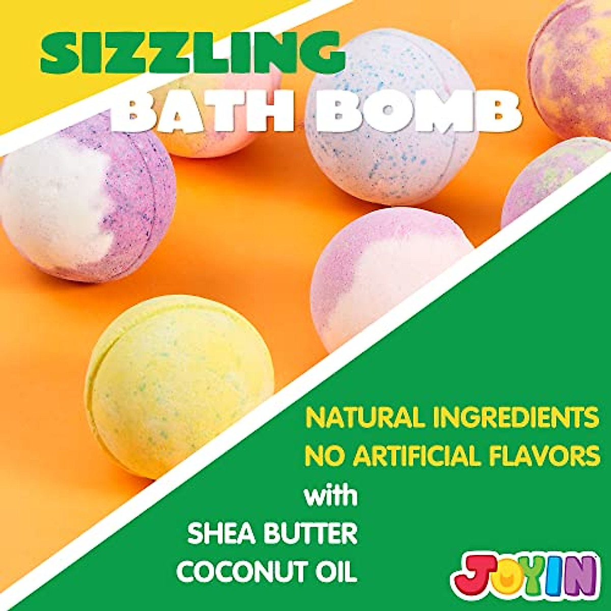 JOYIN Bath Bombs for Kids with Animal Eraser, 8 Pack Bubble Bath Bombs with Surprise Toy Inside, Natural Essential Oil SPA Bath Fizzies Set, Easter Gifts for Boys and Girls