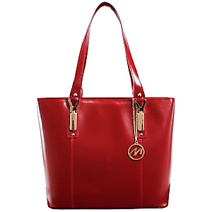 McKlein Women's Fashionable Tote- 97536, Leather, Small, Red - ALYSON