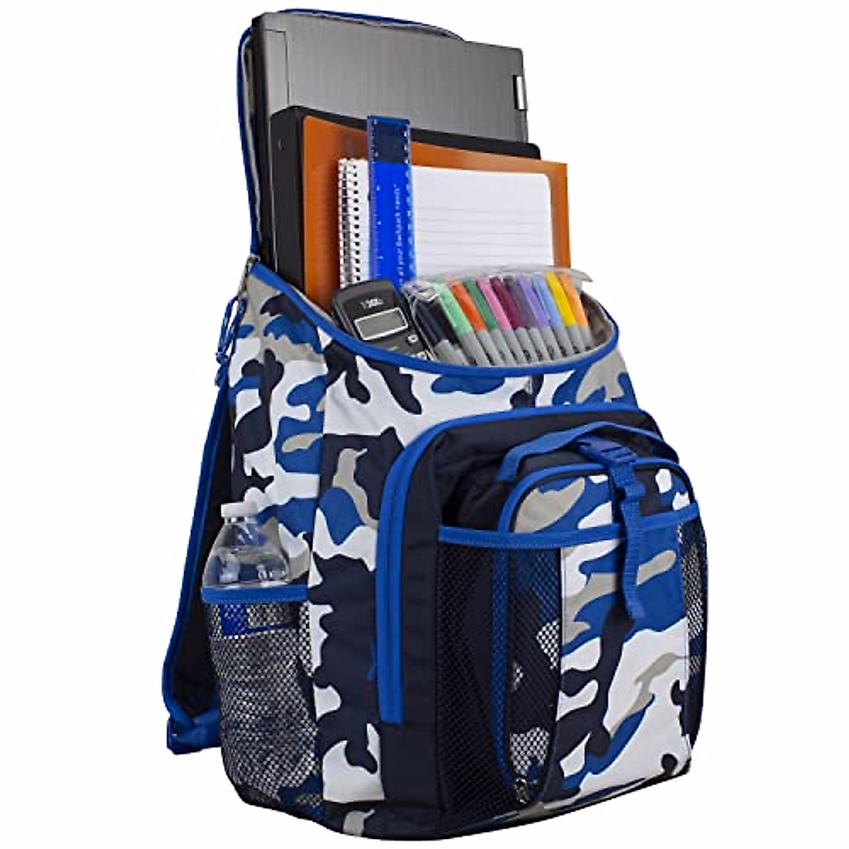 FUEL Top Loader Backpack & Lunch Bag Bundle - Blue/White/Gray Camo