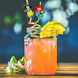 Princess Birthday Party Supplies, Princess Party Decorations Includes 12 PCS Slap Bracelets, 12 PCS Princess Paper Bags, 12 PCS Straws, 20 PCS Temporary Tattoo Stickers for Birthday Party