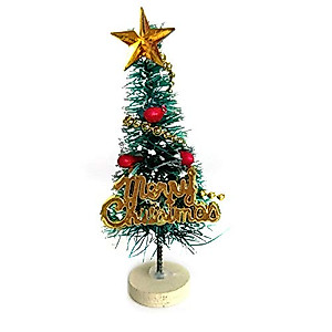 SXFSE Dollhouse Decoration Accessories, 1:12/1:6 Toy House Miniature Scene Model Mini Christmas Tree for DIY Fairy Garden Dollhouse Decoration Pretend Toys (Green)