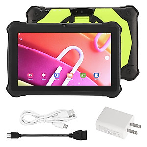 GLOGLOW 7in Tablet, 100 to 240V 5000mAh Rechargeable Rear 8MP Baby Tablet 1960x1080 for Photo Taking (Green)