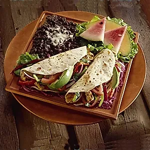 WRIGHTMART Wood Plates, Set of 4, Durable, Versatile, Rustic Authentic Design, Tableware for Dining, Each Plater is Hand Shaped, Inherently Unique, Displaying Natural Variations, Square 10" x 10"