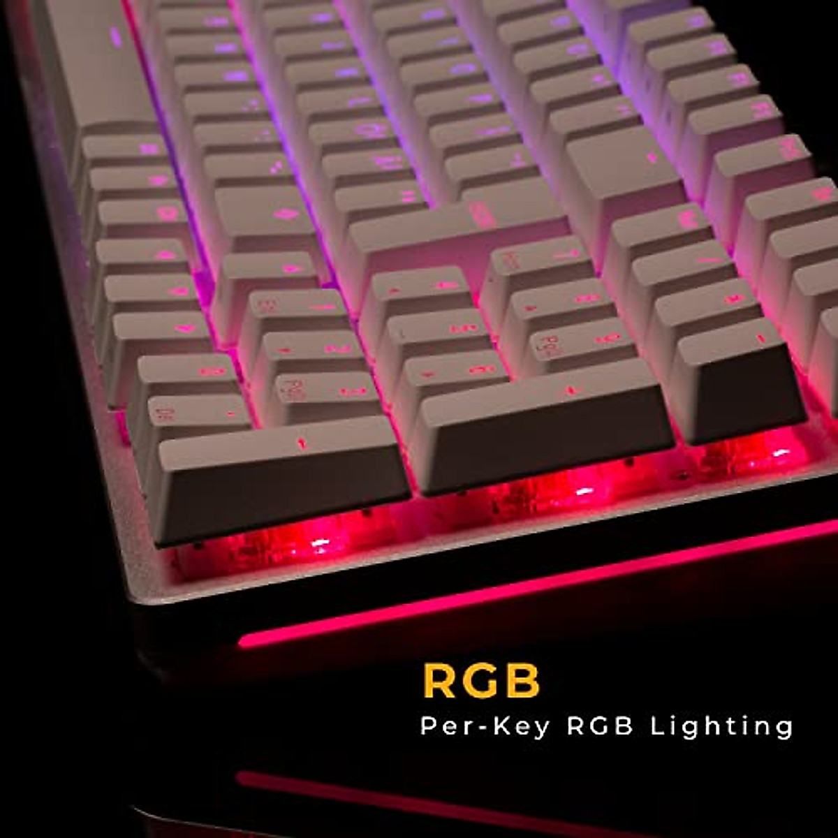 Glorious Gaming - Cute Pink Gaming Keyboard - Custom 65 Percent TKL Keyboard - Compact Low-Profile - Hot Swappable Mechanical Keyboard w/MX Keys - Double Shot Keycaps & Linear Switches