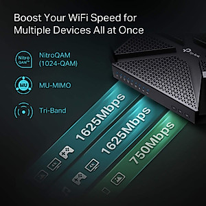 Certified Refurbished AC4000 MU-MIMO Tri-Band Wi-Fi Router (Renewed)