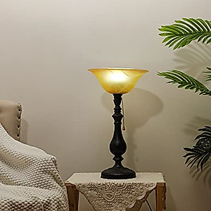 Retisee Amber Glass Lampshade Glass Lamp Shade Replacement Light Bulb Cover Chandelier Vanity Fitting Opening 1.25 Inch for Base E27 Socket