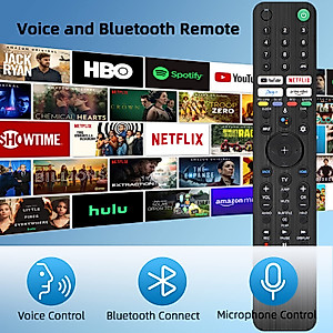 Gvirtue Voice Remote Control RMF-TX520U for Sony TV, Replacement for Sony Bravia OLED LED 4K 8K UHD Smart Google TV, with YouTube, Netflix, Disney+, Prime Video Buttons (6.0 Version)