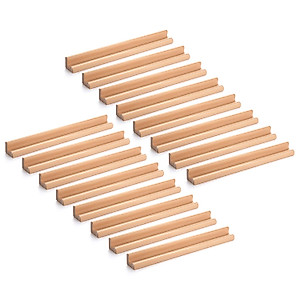 Gejoy 16 Pieces Wooden Tile Holders Replacement Rack Letter Racks Trays for Crafts and Game Stands
