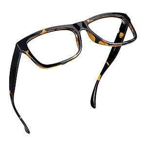 LifeArt Blue Light Blocking Glasses, Anti Eyestrain, Computer Reading Glasses, Gaming Glasses, TV Glasses for Women and Men, Anti UV, Anti Glare (Tortoise, No Magnification)