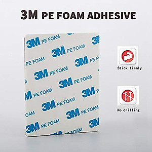 Broom and Mop Holder Wall Mounted, Stainless Steel Self Adhesive Single Broom Hanger Hook, Heavy Duty Organizer Rack for Kitchen Garage Closet Pantry Refrigerator, No Drill, Rectangle Gray, 4 Pack