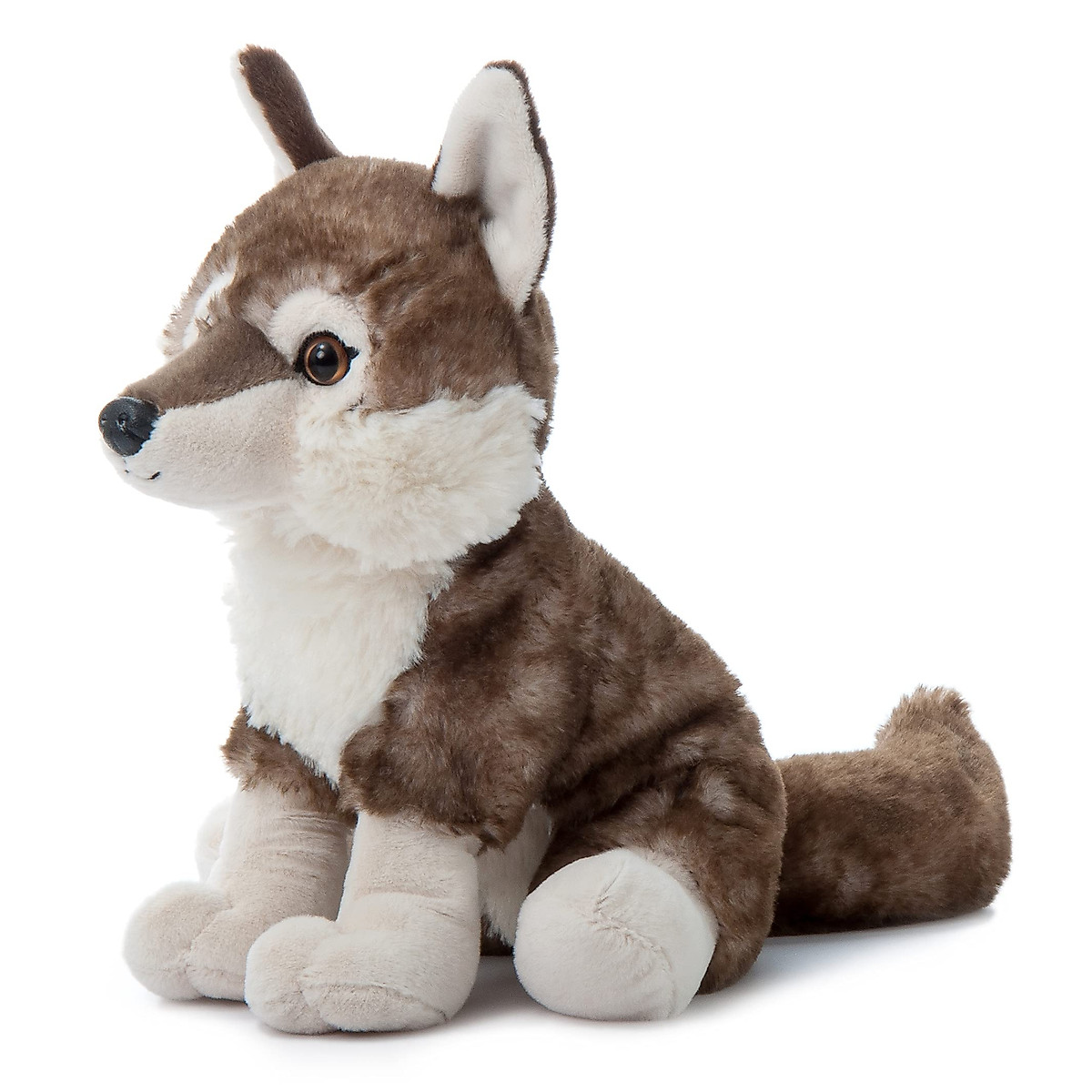 The Petting Zoo Timber Wolf Stuffed Animal, Gifts for Kids, Wild Onez Zoo Animals, Timber Wolf Plush Toy Sitting 12 inches
