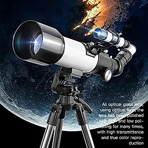Kids Astronomical Telescope, 16x 40x 48x 120x Astronomical Telescope with Tripod ,Telescope All Optical Glass Lens FMC Multi Layer Broadband Coating 70MM Objective Lens, Telescope Astronomy Teles