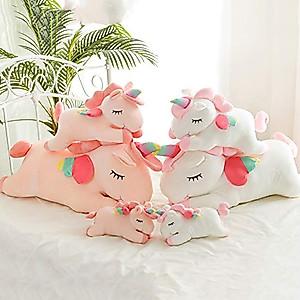 hitoshe Unicorn Stuffed Animals, Soft Unicorn Plush Hugging Pillow Toy Gifts for Kids (Pink, 12 in)