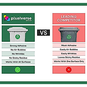 Recycle Sticker Trash Bin Label - 4" x 4" - 5 PACK Organize Garbage Waste from Recycling - Great for Metal Aluminum Steel or Plastic Trash Cans - Indoor & Outdoor - Use at Home Kitchen & Office