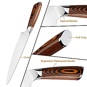 Kitory Chef Knife 8 Inch, Sharp Kitchen Knife German High Carbon Stainless Steel French Knife, 2023 Gifts For Women and Men