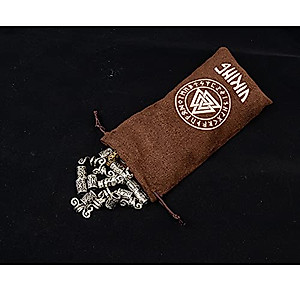 81Pcs Hair Tube Beads Norse Vikings Runes Hair Beard Beads for Bracelets Pendant Necklace DIY,Braiding Beads for Hair Braids Viking Beads Kits(Include 2Pcs Pull Hair Pin & Viking Suede Bag)