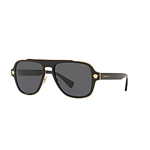 Versace Man Sunglasses White Frame, Dark Grey Lenses, 56MM