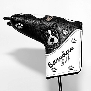 barudan golf Lovely Dog Cartoon Putter Cover Headcover Blade Putters Head Cover with Magnet Magnetic Closure Leather for Scotty Cameron Odyssey Ping Taylor Made Brown Cute Animal