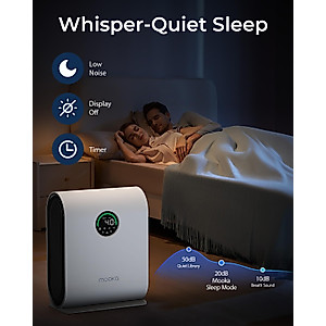 Air Purifiers for Home Large Room Up to 2500 ft² with PM 2.5 Display Air Quality Sensors, MOOKA H13 HEPA Air Purifier With Auto Mode for Pets Dust Odor Smoke, Timer, 15dB Sleep Mode for Bedroom, KJ217