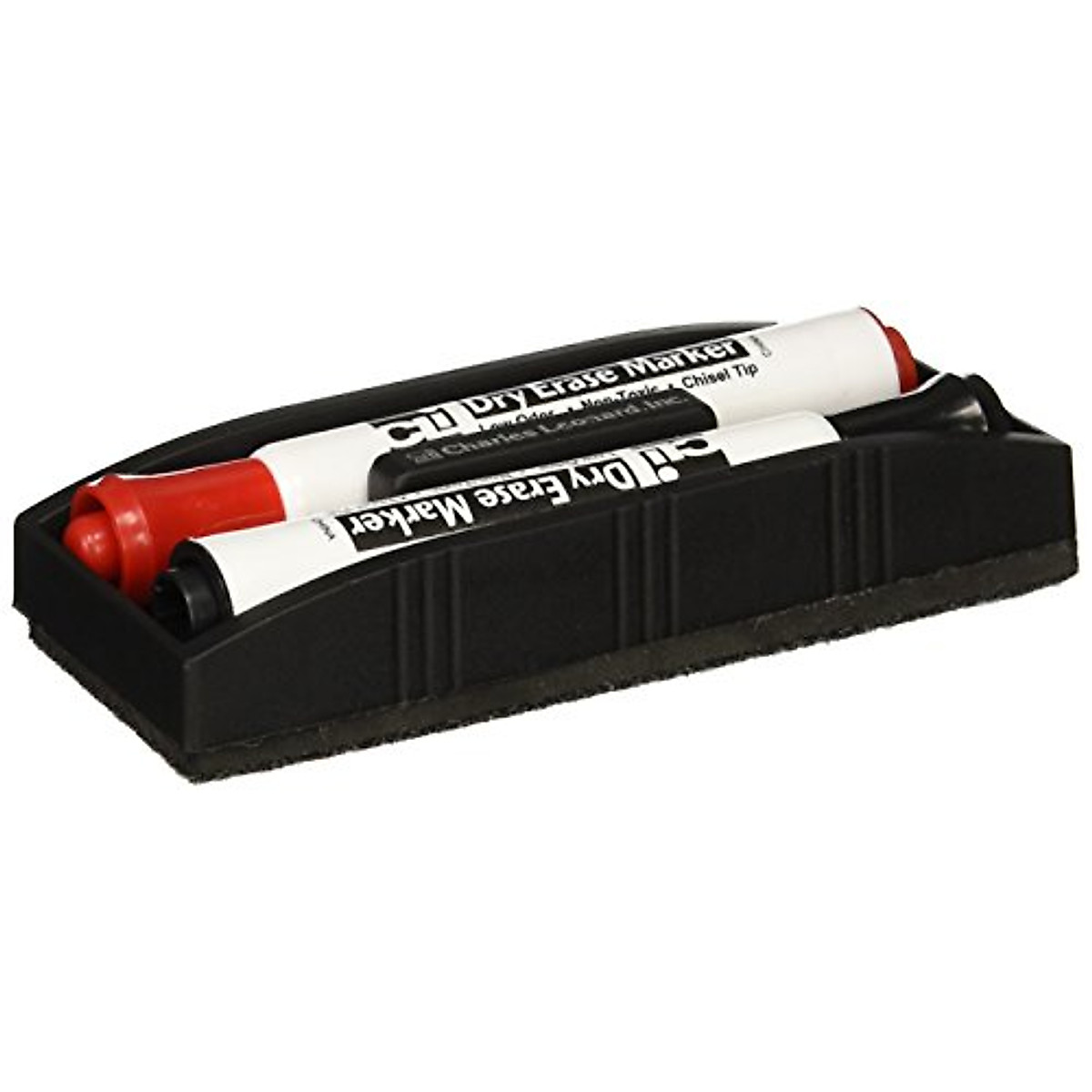 Charles Leonard Magnetic Whiteboard Eraser with 2 Dry Erase Markers, 1 Pack (74532)