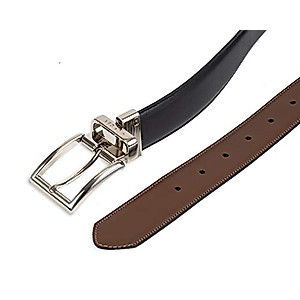 Tommy Hilfiger Men's Reversible Belt, Black/Brown Silver, 36