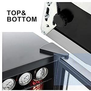 muhub 65 Can Beverage Cooler and Refrigerator, Mini Fridge with Glass Door and Adjustable Removable Shelves,Stainless Steel, for Home, Office or Bar(1.6 Cu.Ft.)