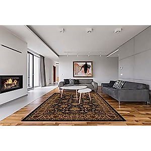 Great American Distributors -Batumi Black Traditional/Transitional Area Rug 5'3" X 7'6"