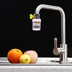 YSTDHL 3 Pack Splash Proof Faucet Water Purifier, 6-Layer Filtration Activated Carbon Filter for Kitchen Bathroom Sink