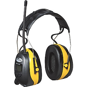 3M 9054100000V Earmuf Safety Headset w/Radio, Noise Reductn, LCD, BK/YW