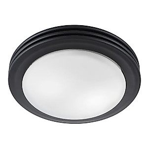 Good Housekeeping 90054z Yorkshire Decorative Bathroom Ventilation Exhaust Fan and Light, Medium, Matte Black