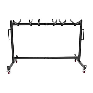 Heavy-Duty Folding Table Cart - Adjustable Support Bar, Large Capacity, Easy Mobility with Brakes - Sturdy Q235 Steel Construction, Fits 42 Folding Tables