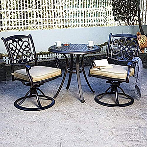 DALI Patio Dining Chairs, Swivel Rocker, Garden Backyard Chairs Outdoor Patio Furniture 2 Pcs Sets