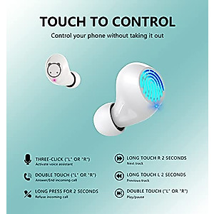 AMAFACE Panda Kids Earbuds Cute Wireless Earbuds and in-Ear Headphones Gifts for School Girls and Boys - Great for Kids who Listen to Songs, Study, Exercise and Love Animals,Headphone case White…