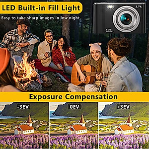 Digital Camera for Kids Boys and Girls - 2.7K 48MP Children's Camera with 32GB SD Card, Rechargeable Electronic Mini Camera for Students, Teens, Kids