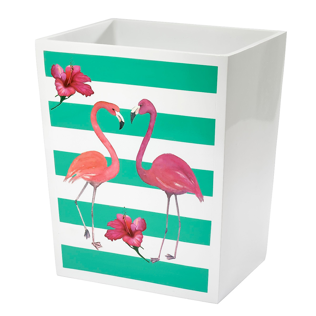 Avanti Linens Bathroom Decor Flamingo Paradise Collection, Wastebasket, Multicolor