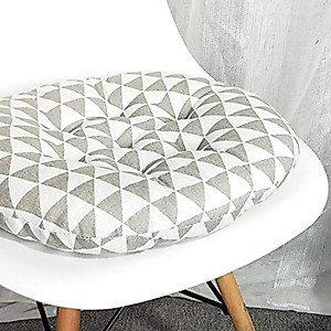 vctops Bohemian Soft Round Chair Pad Garden Patio Home Kitchen Office Seat Cushion GreyWhite Diameter 18"