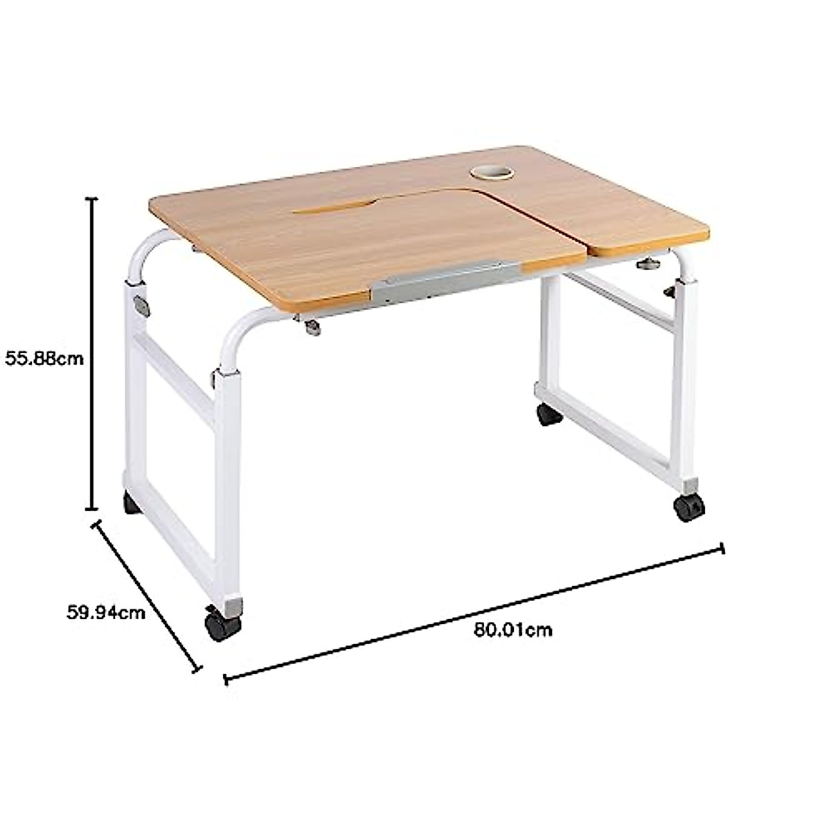 VIVO Height and Length Adjustable Mobile Desk for Kids and Adults, Tilting Table Top, Rolling Interactive Ergonomic Workstation on Wheels, DESK-V202A
