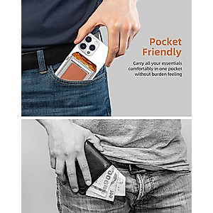 ExtreLife For Magsafe Wallet, Strong Magnetic Wallet for iPhone 15/14/13/12 Series, Magnetic Card Holder Wallet for iPhone Wallet Magsafe with 2 Card Slots, Vegan Leather, Hold 7 Cards, Slim, Brown